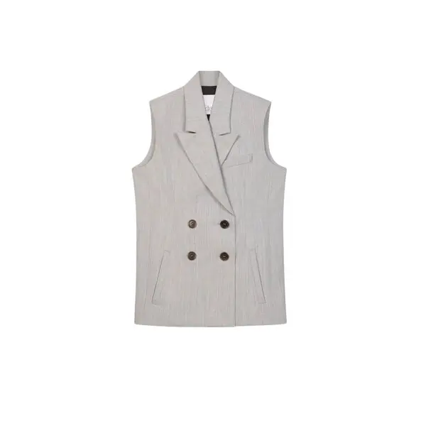 DĀL THE LABEL Wool Blend Double Breasted Vest