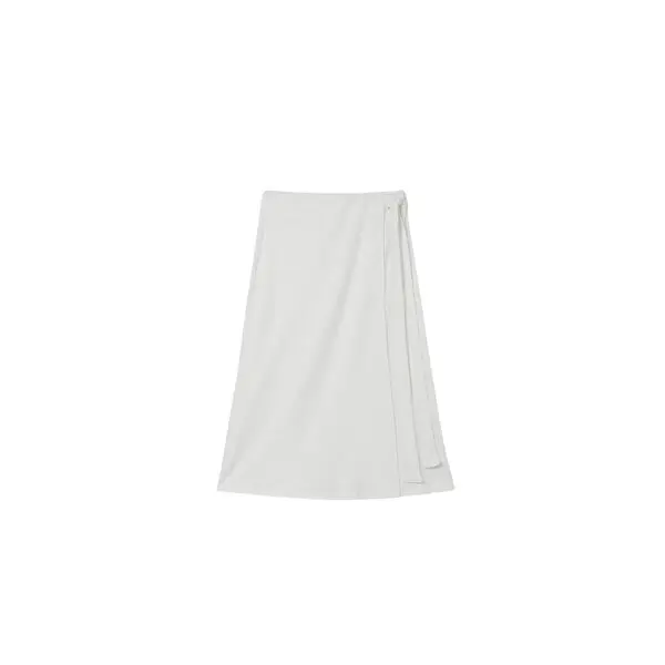DĀL THE LABEL Modal Rib Knit Wrap Midi Skirt