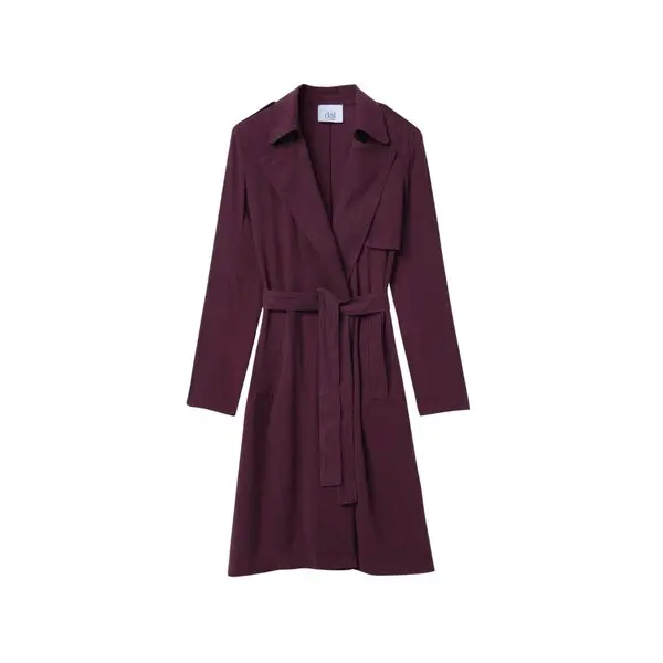 DĀL THE LABEL Flowy Lapel Trench Coat Mulberry - Purple