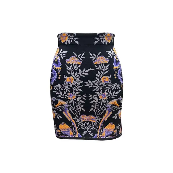 DIANA MOYA ATELIER Bird Jacquard Mini Skirt