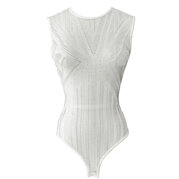 DIANA MOYA ATELIER Brandy Pointelle Bodysuit In Off