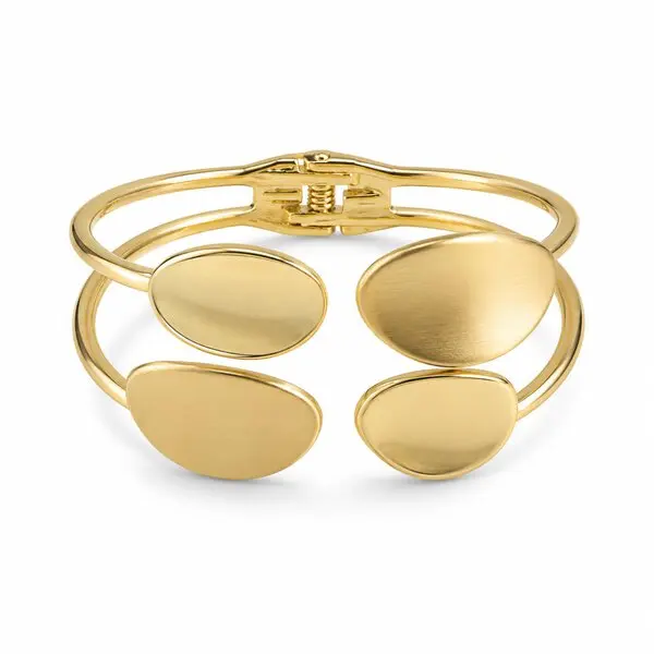 BY OZGE Double Band Plated Cuff Bracelet