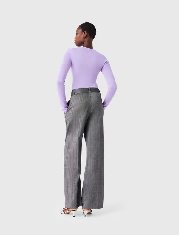 Maje Rhinestone Pinstripe Suit Trousers