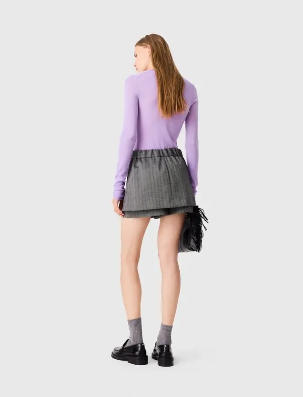 Maje Rhinestone Embellished Tailored Skort