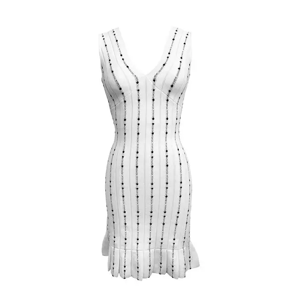 DIANA MOYA ATELIER Valentina Dress In Off- And Black Combo