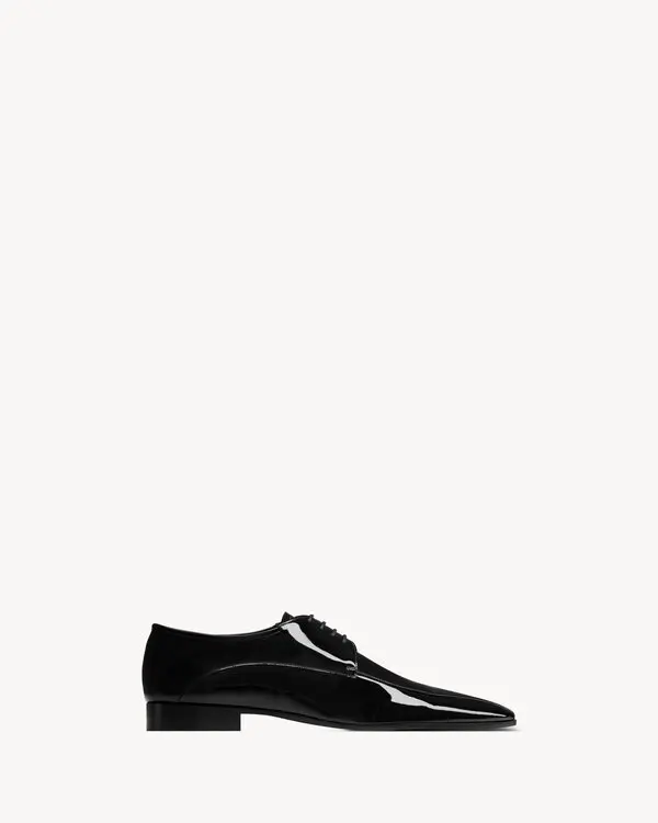Saint Laurent Sebastien Patent Leather Derby Shoes