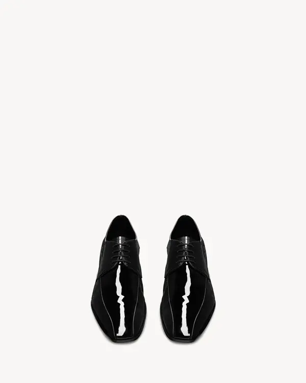Saint Laurent Sebastien Patent Leather Derby Shoes