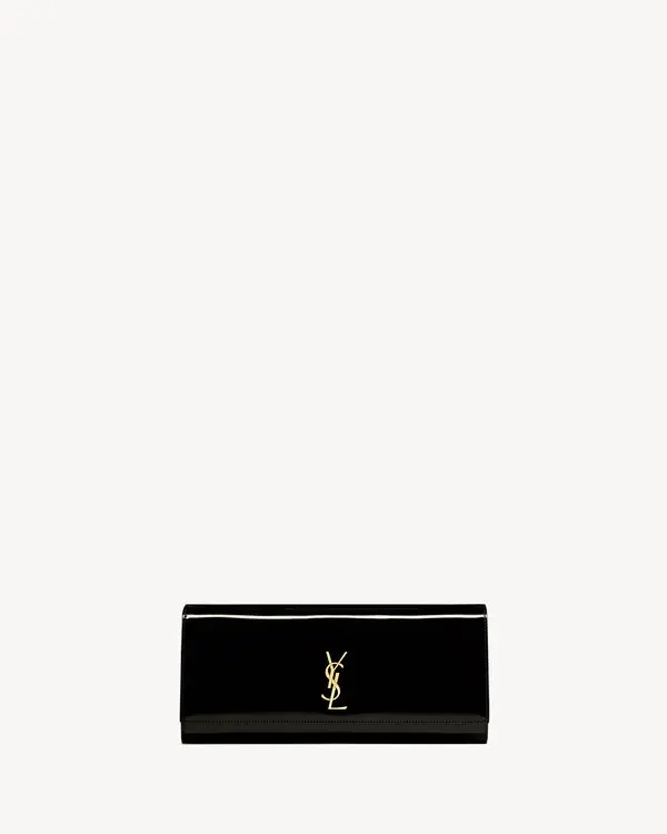 Saint Laurent Kate Clutch In Patent Leather - Black