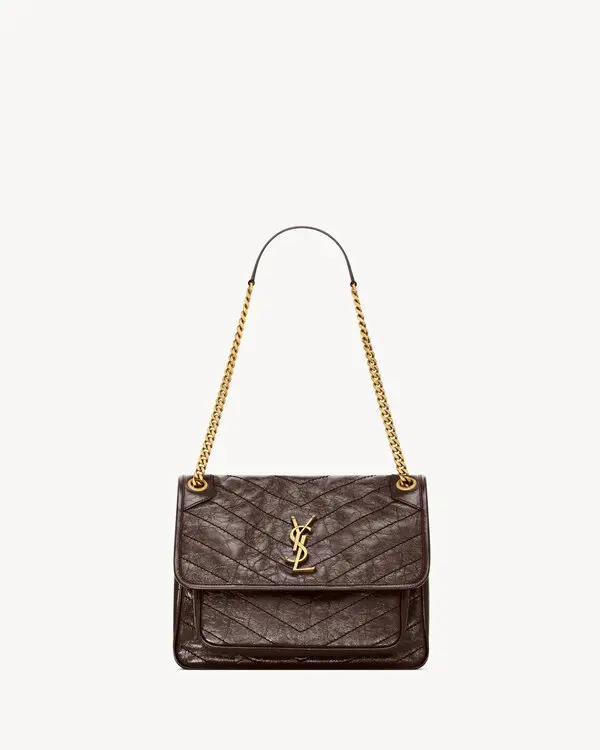 Saint Laurent Niki Medium In Vintage Leather - Arabica