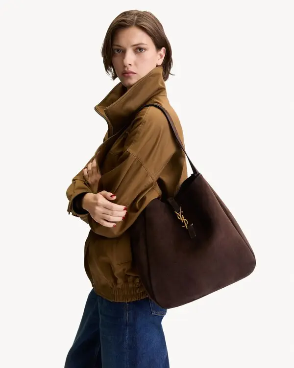Saint Laurent Le 5 À 7 Supple Large In Suede - Arabica