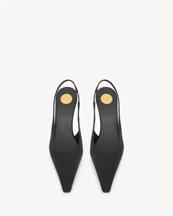Saint Laurent Goya Slingback Pumps In Satin Crepe