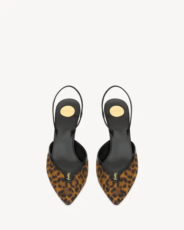 Saint Laurent Folie Slingback Pumps In Grosgrain