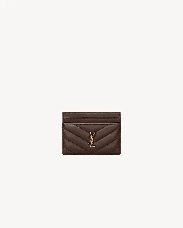 Saint Laurent Cassandre Card Case In Lambskin - Arabica