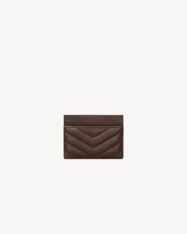 Saint Laurent Cassandre Card Case In Lambskin - Arabica