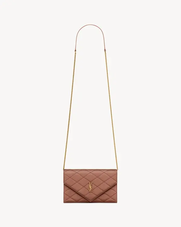 Saint Laurent Paris Chain Wallet In Satin