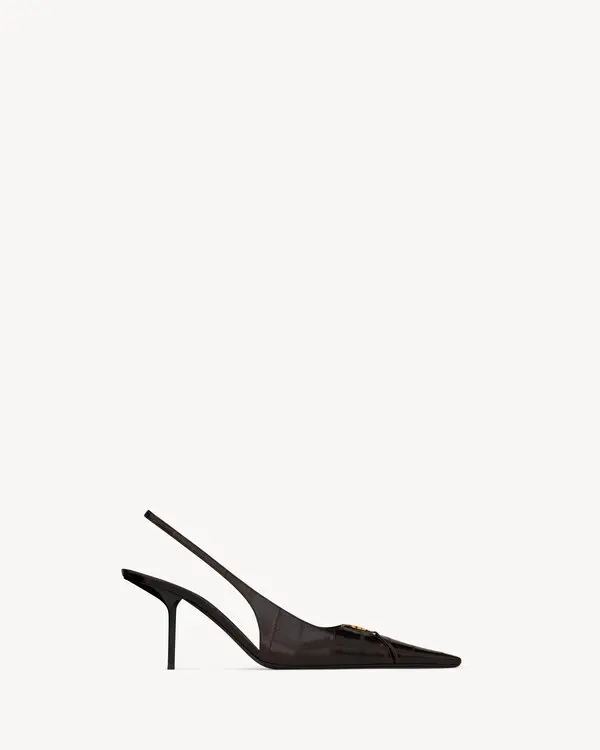 Saint Laurent Babylone Breteuil Slingback Pumps In Hagfish