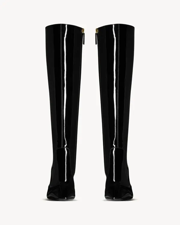 Saint Laurent Francoise Boots In Patent Leather
