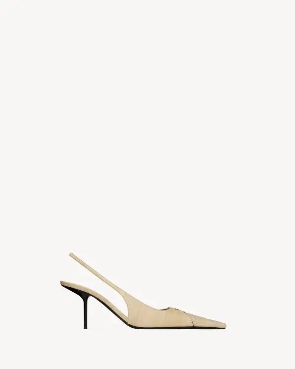 Saint Laurent Babylone Breteuil Slingback Pumps In Hagfish