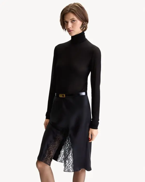Saint Laurent Stretch Jersey Turtleneck - Noir