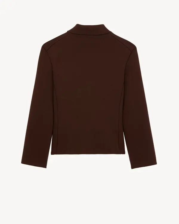 Saint Laurent Wool Polo Cardigan With Cassandre Medallion Buttons - Ebene