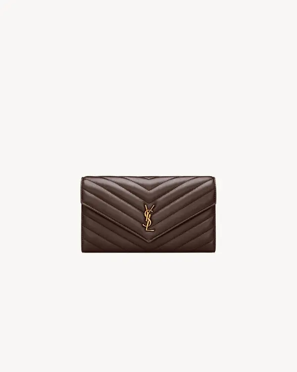 Saint Laurent Cassandre Large Flap Wallet In Lambskin - Arabica