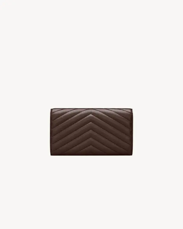Saint Laurent Cassandre Large Flap Wallet In Lambskin - Arabica