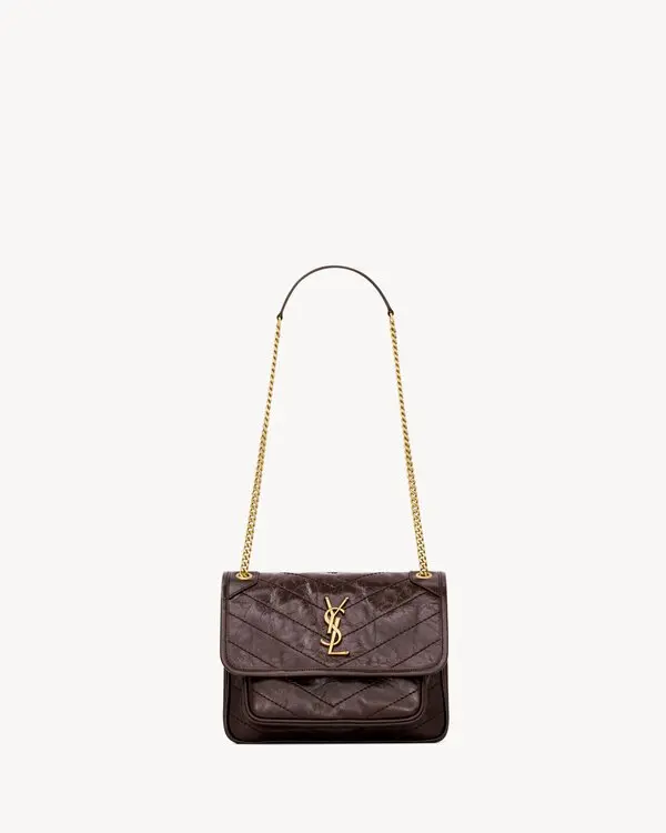 Saint Laurent Niki Baby Bag In Vintage Leather - Arabica