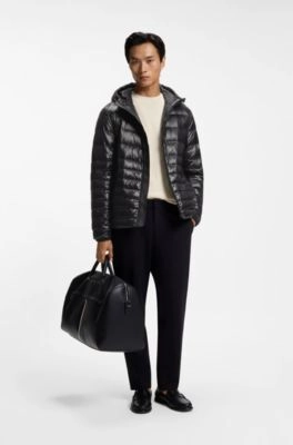 BOSS Hooded Down Jacket In Water-repellent Fabric