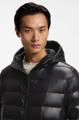 BOSS Hooded Down Jacket In Water-repellent Fabric