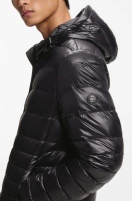 BOSS Hooded Down Jacket In Water-repellent Fabric