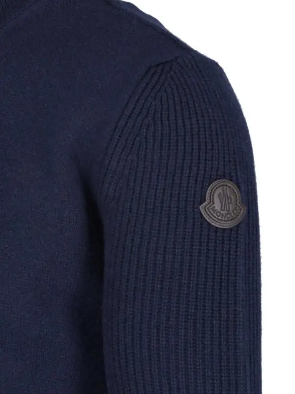 Moncler Cardigan In Virgin Wool And Cashmere