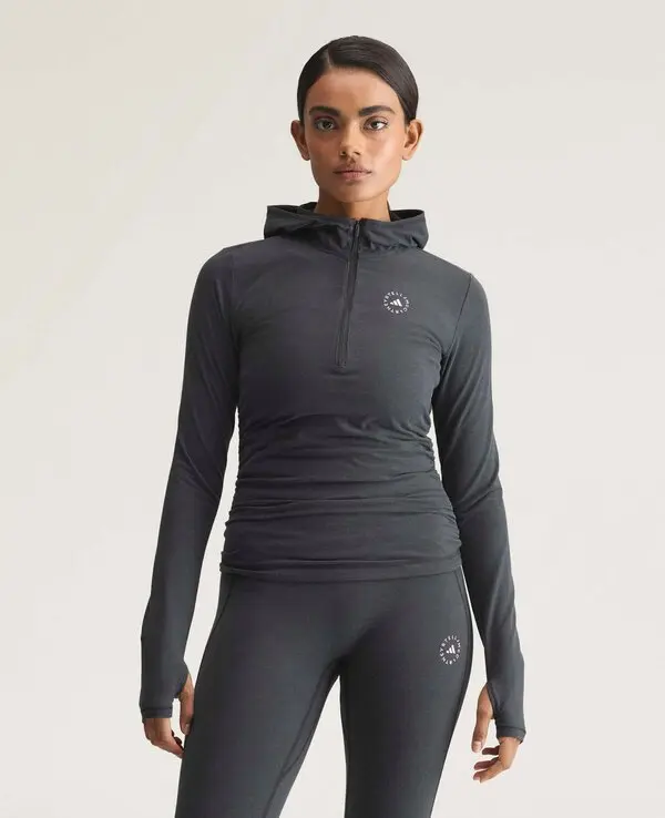 Stella McCartney X Adidas Studio Ruched Long Sleeve Top - Black