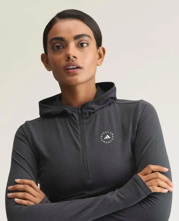Stella McCartney X Adidas Studio Ruched Long Sleeve Top - Black