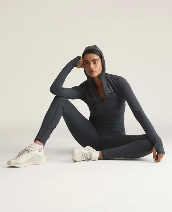 Stella McCartney X Adidas Studio Ruched Long Sleeve Top - Black