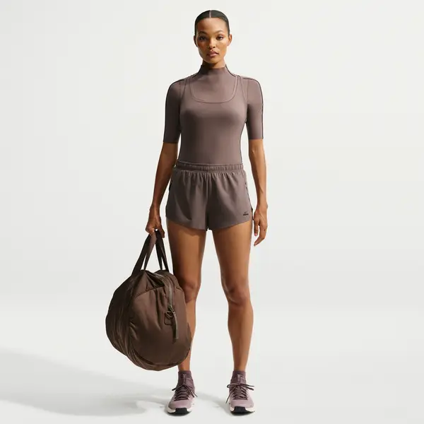 Nike Skims Stretch Nylon Runner Shorts - Brown