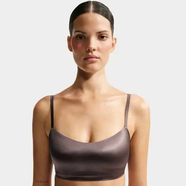 Nike Skims Satin Shine Scoop Cami Bra - Brown