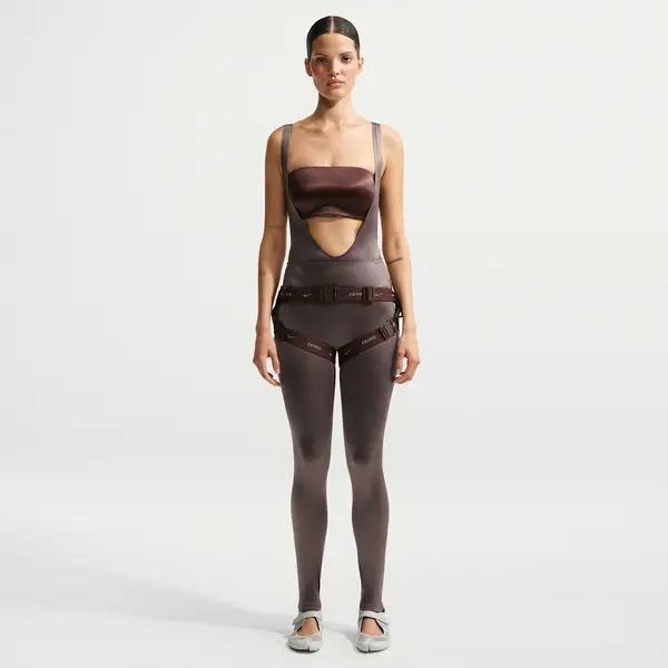 Nike Skims Satin Shine High-waisted Bonded 29" Leggings - Brown
