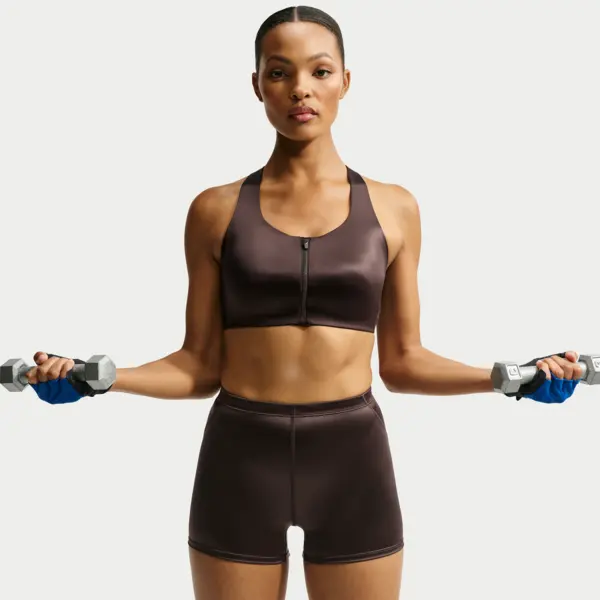Nike Skims Satin Shine Front-zip Bra
