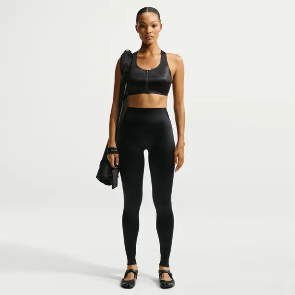 Nike Skims Satin Shine High-waisted Bonded 29" Leggings - Black