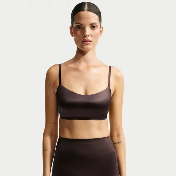 Nike Skims Satin Shine Scoop Cami Bra - Brown