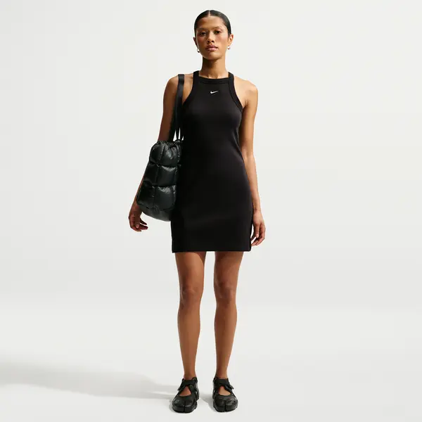 Nike Sportswear Chill Knit Tight Tank Top Dress - Black