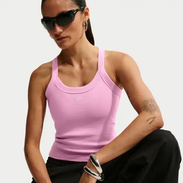 Nike Chill Knit Tight Mini-rib Tank Top - Pink