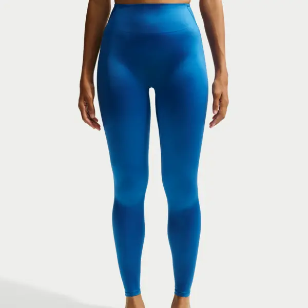 Nike Skims Satin Shine High-waisted Bonded 26" Leggings - Blue