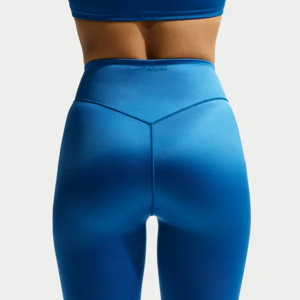 Nike Skims Satin Shine High-waisted Bonded 26" Leggings - Blue