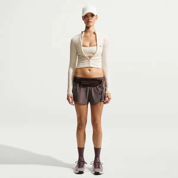 Nike Skims Ribbed Seamless Cropped Full-zip Jacket