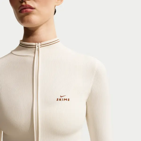 Nike Skims Ribbed Seamless Cropped Full-zip Jacket