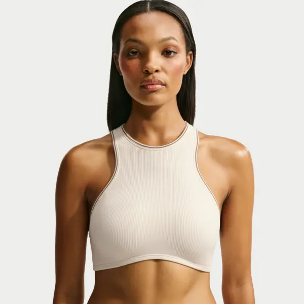 Nike Skims Ribbed Seamless Racerneck Bra - White