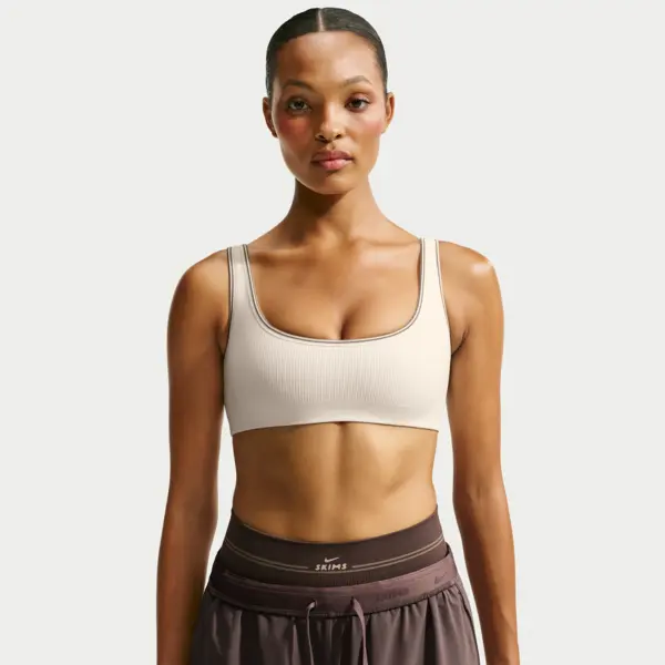 Nike Skims Ribbed Seamless Micro-scoop Bra - White