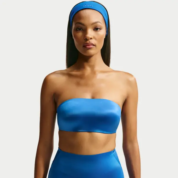 Nike Skims Satin Shine Convertible Bandeau Bra - Blue