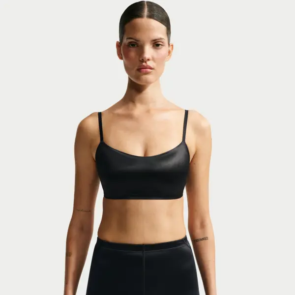 Nike Skims Satin Shine Scoop Cami Bra - Black